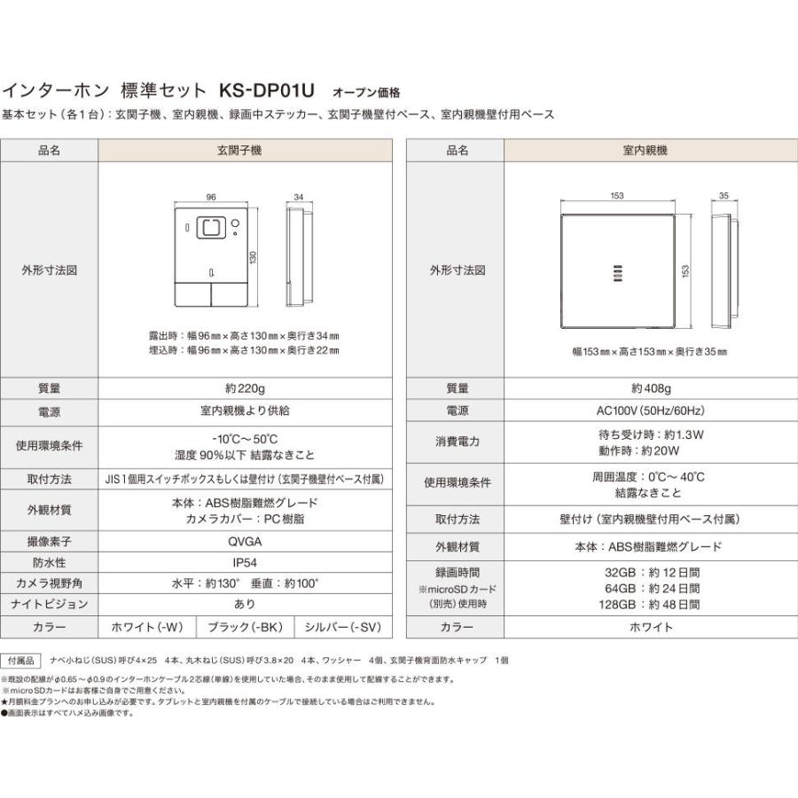 ナスタ KS-DP01U-BK ナスタインターホン 標準セット ブラック : IPX - 通販 - Yahoo!ショッピング