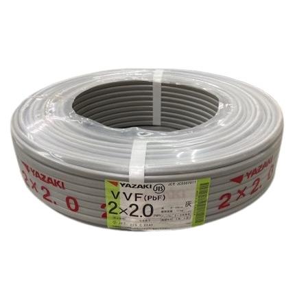 【アウトレット】YAZAKI VVF 2.0mm×2芯 100m 灰色 VVFケーブル 1巻 : IPX - 通販 - Yahoo!ショッピング