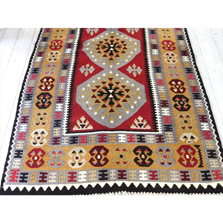 トルコの手織りキリム ヤイヤル 194x103cm 3つのメダリオン : インプレッションオブギャッベ - 通販 - Yahoo!ショッピング