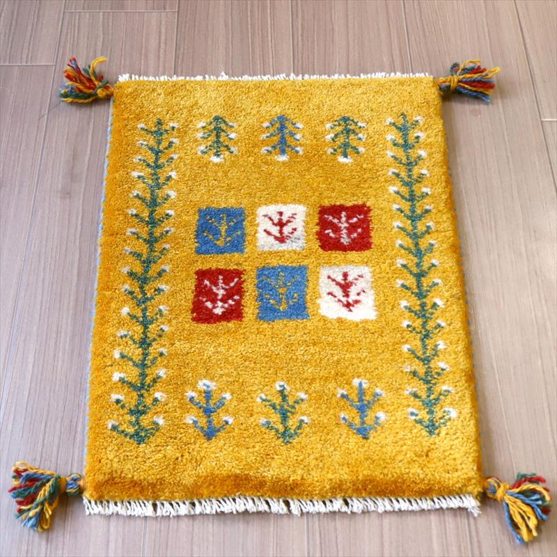 ギャッベ 手織り イラン産 55x40cm イエロー トリコロールのタイル : インプレッションオブギャッベ - 通販 - Yahoo!ショッピング