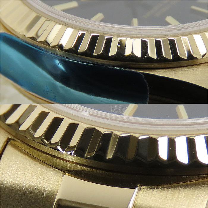 ROLEX 送料無料 ロレックス 76198 オイスターパーペチュアル K番 2001年 K18YG 金無垢 リベットブレス レディース 自動 ...