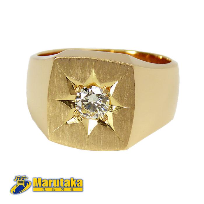 送料無料 K18 0.47ctダイヤモンド 印台 リング 24.5号 指輪 鑑別書付 メンズ 18金イエローゴールド 逸品質屋 丸高 24-42-1 : 24-42-1 : 逸品質屋 丸高 ...