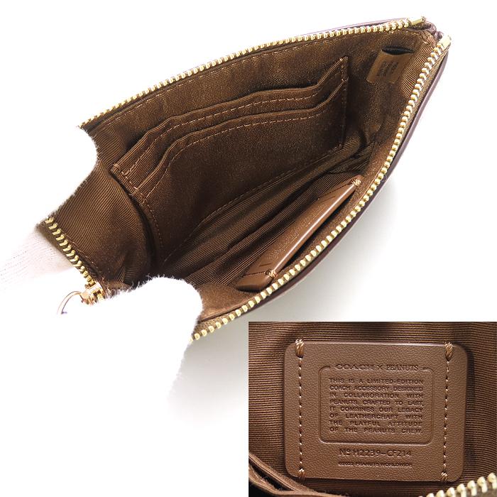 COACH 送料無料 コーチ ピーナッツ スヌーピー ウッドストック コラボ リストレット ポーチ 小物入れ CF214 シグネチャー 逸品 ...