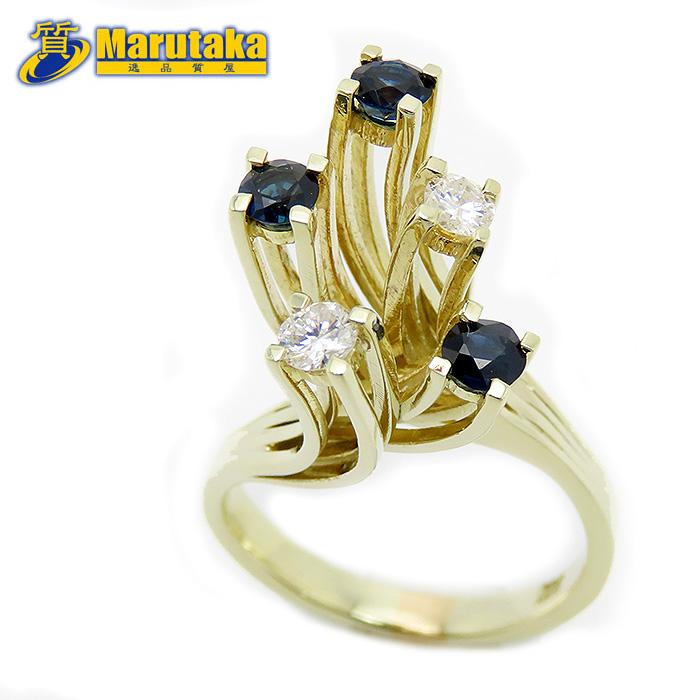 サファイア ダイヤ ツイスト リング K14 14.5号 7.4g 585 YG ダイヤモンド イエローゴールド 逸品質屋 丸高 尼崎 : 逸品質屋 丸高 甲子園店 - 通販 - Yahoo ...