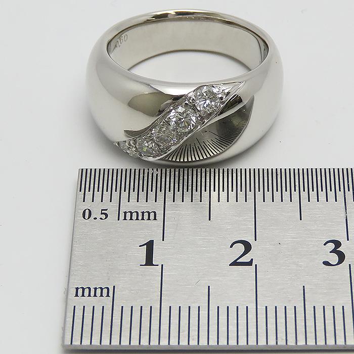 送料無料 ダイヤモンド プラチナ リング 16.5号 Pt900 D0.60ct 18.5g メンズ Platinum Diamond ...