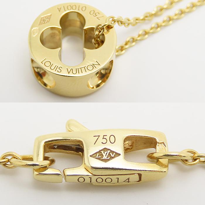 LOUIS VUITTON 送料無料 ルイ・ヴィトン パンダンティフ アンプラント ネックレス 40cm K18 750 YG Q93126 逸品質屋 尼崎 兵庫 美品 a23k321-2 ...