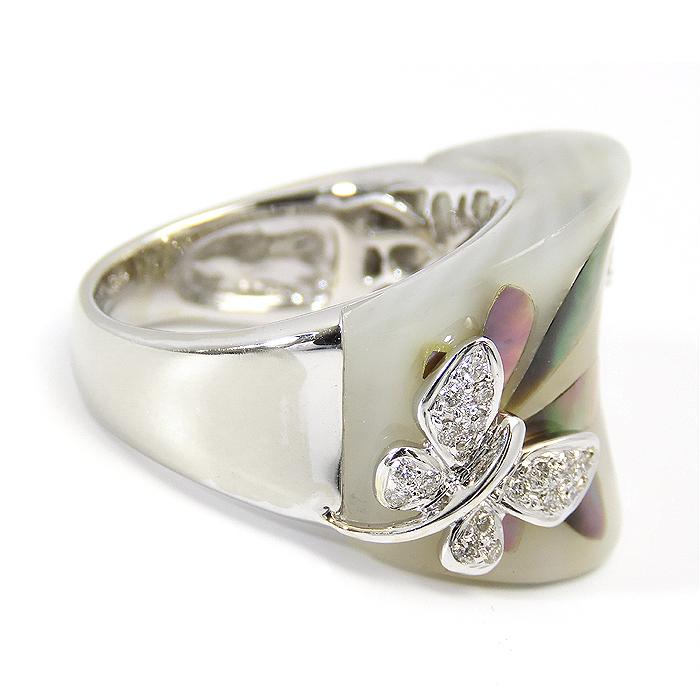 送料無料 シェル ダイヤモンド ホワイト ゴールド リング 13.5号 750 K18 WG D0.25ct 幅広 フラワー 逸品質屋 尼崎 a24-63-1 : 逸品質屋 丸高 甲子園店 ...