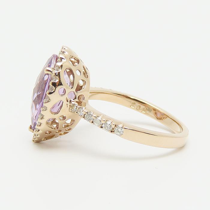 送料無料 アメジスト ダイヤモンド リング 12.5号 鑑別書 K18PG 指輪 逸品質屋 丸高 尼崎市 A3.83ct D0.45ct 5.1g Pink Gold : 逸品質屋 丸高 ...