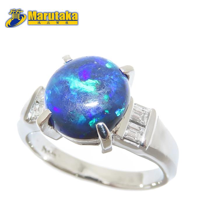 送料無料 ブラックオパール ダイヤモンド リング 13号 鑑別書 Pt900 プラチナ BOP2.23ct D0.27ct 7.4g 逸品質屋 丸高 尼崎 : 逸品質屋 丸高 甲子園店 ...