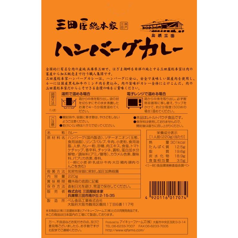 三田屋総本家 【メール便（ポスト投函）・送料無料】三田屋総本家ハンバーグカレー220gx2個セット レトルトカレー/三田屋総本家カレー/レトルトカレーギフト : アイキューファームズYahoo ...