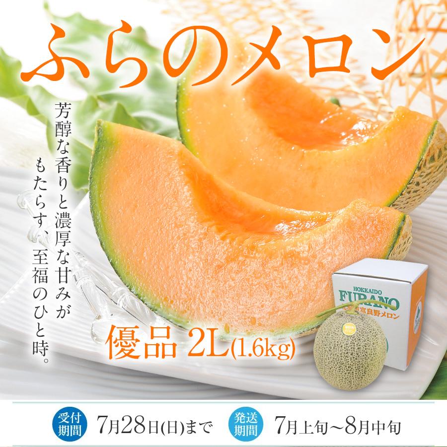 【販売期間終了】お中元 メロン 北海道 富良野メロン 赤肉 優品 大玉 2Lサイズ(約1.6kg) 1玉 ／「甘くて」「美味しい」ふらのメロン ギフト プレゼント 1個 : 北海道の美食逸品 ...