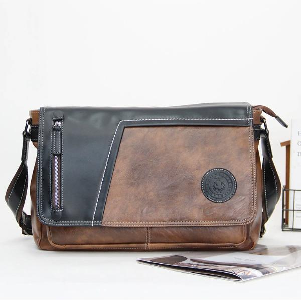 ショルダーバッグ メンズ a4 メッセンジャーバッグ 大きめ 斜めがけバッグ 大容量 おしゃれ 男性 カバン ビジネス バッグ フェイクレザー 大人 通勤 通学 : アイリスの弓 - 通販 ...