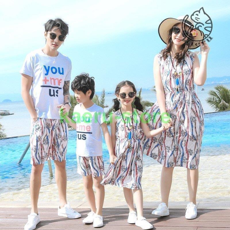 親子ペアルック ベビー 親子お揃い Tシャツ+パンツ ワンピース チュールスカートベビーロンパース パパ ママベビー おそろい 親子コーデ 家族 大きいサイズ :sf-0605-A965 ...