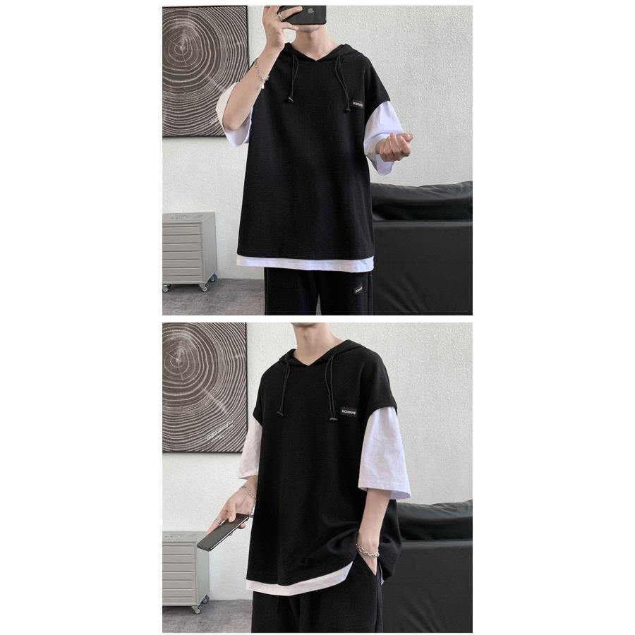 セットアップ メンズ 夏 半袖 ジャージ 上下セット ショットパンツ サマー 薄手 部屋着 接触冷感 ひんやり ゆったり トップス Tシャツ :sf-0605-B141:アイリスの弓 - 通販 ...