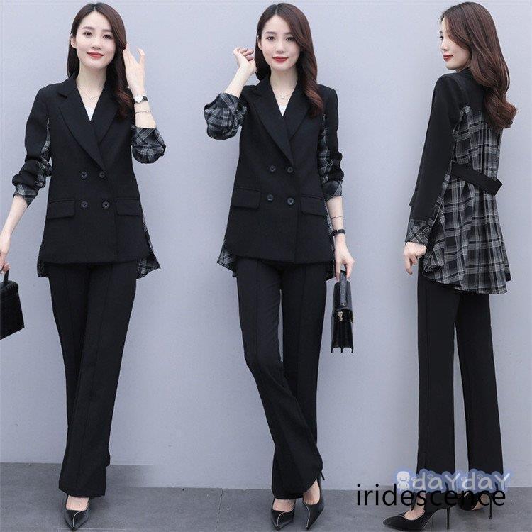 セットアップ レディース 秋 40代 コーデ フォーマル アウター コート チェック柄 長ズボン パンツスーツ 大きいサイズ きれいめ おしゃれ 着痩せ 通勤 OL セットアップ レディース 秋 40代 コーデ フォーマル アウター コート