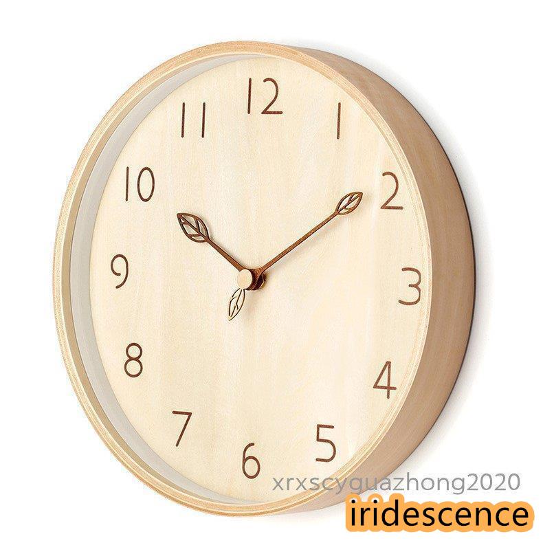 時計 天然木製 葉 12インチ 14インチ 壁掛け 北欧 おしゃれ オシャレ 壁掛け時計 見やすい シンプル インテリア 乾電池 掛時計 木製 : アイリスの弓 - 通販 - Yahoo!ショッピング