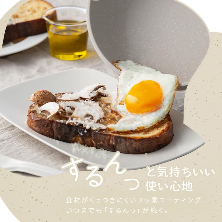 IRIS OHYAMA フライパン 3点セット 20cm ih 軽量 フライパンセット ホワイトフライパン ナチュラル おしゃれ かわいい PFOA PFOSフリー ナチュかる アイリス ...