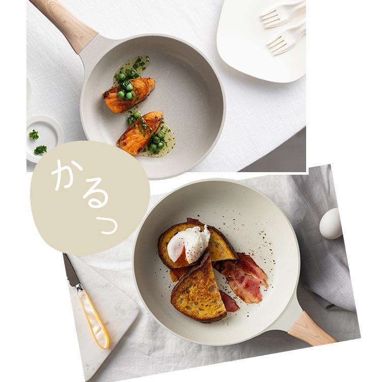 IRIS OHYAMA フライパン 3点セット 20cm ih 軽量 フライパンセット ホワイトフライパン ナチュラル おしゃれ かわいい PFOA PFOSフリー ナチュかる アイリス ...