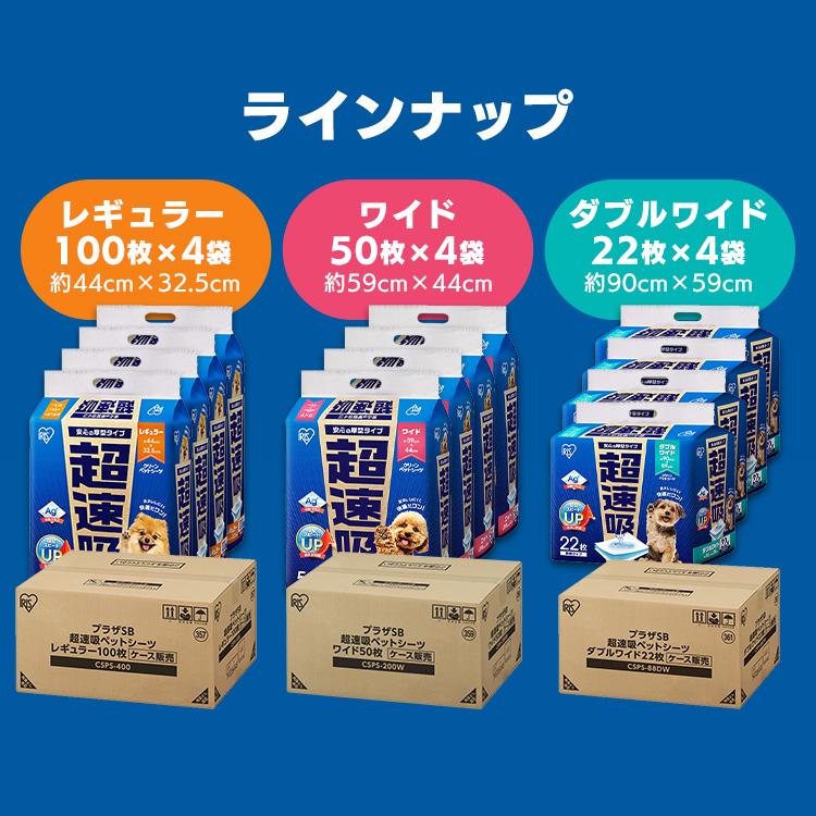 IRIS OHYAMA ペットシーツ ワイド レギュラー 厚型 4個セット ペットシート 犬 猫 トイレ ダブルワイド 超吸収 超速吸 アイリスオーヤマ CSPS : アイリスプラザ ...