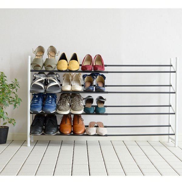 \最大P18.5％／伸縮式4段シューズラック MONOTONY（モノトニー） 77143 アーネスト : アイリスプラザ Yahoo!店 - 通販 - Yahoo!ショッピング