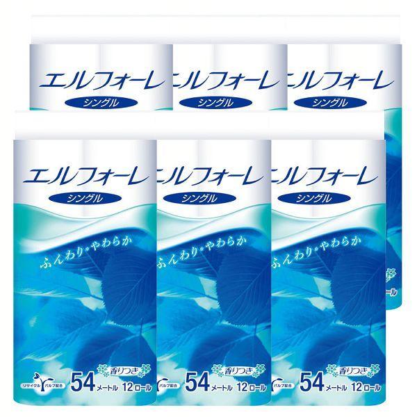 トイレットペーパー シングル 6個 エルフォーレ トイレットティシュー 12ロール 幅114mm×長さ54m : アイリスプラザ Yahoo!店 - 通販 - Yahoo!ショッピング