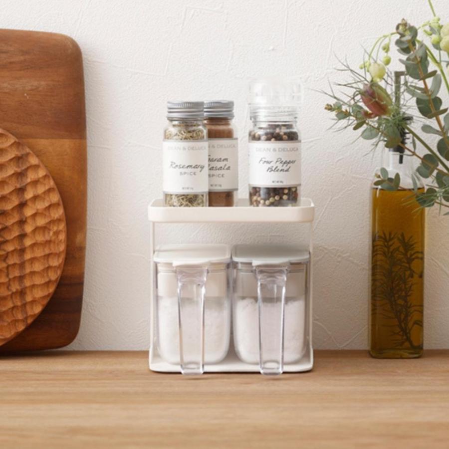 マーナ 調味料 ポット K736 2個セット 調味料入れ おしゃれ 使いやすい 塩 砂糖 スプーン付き 密閉 容器 保存容器 : 彩り空間 - 通販 - Yahoo!ショッピング