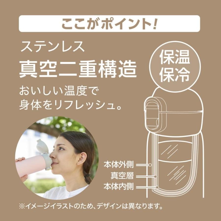 Reach Will リーチウィル 水筒 おしゃれ 堀内映子 Plune ワンタッチ マグボトル 480ml RJD-PL48P 洗いやすい 女の子 男の子 かわいい 保冷 保温 軽い 軽量 ...