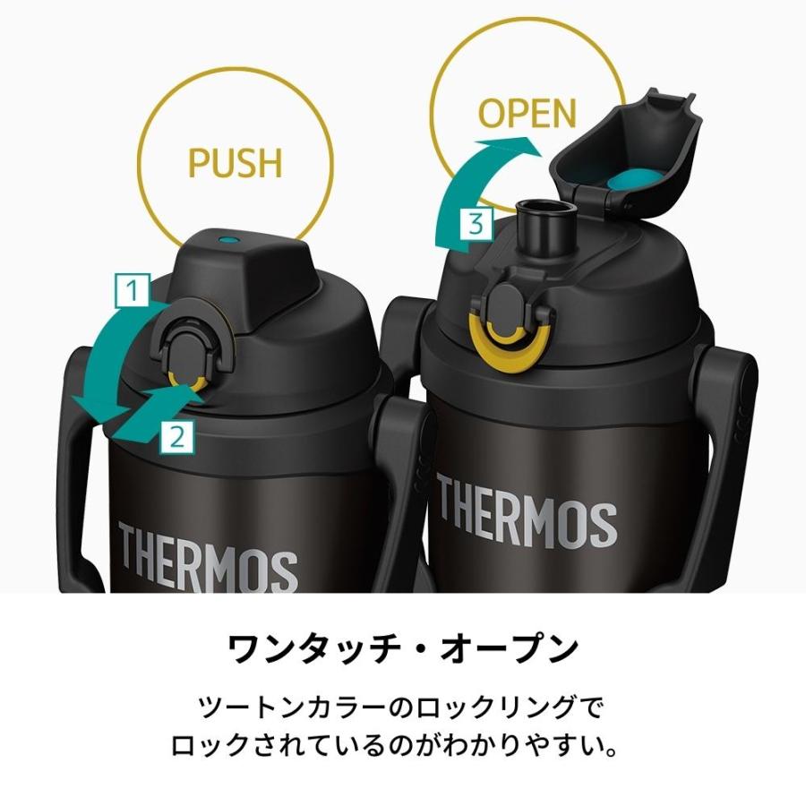 THERMOS サーモス 水筒 保冷 大容量 2リットル 2L FJQ-2000 ワンタッチオープン 直飲み ステンレスボトル スポーツドリンクOK ハンドル付き : 彩り空間ホームライフ館 ...