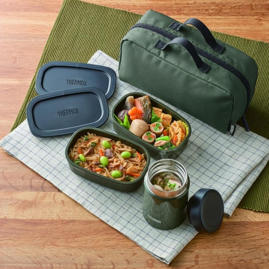 THERMOS サーモス 真空断熱スープランチセット JEA-801 保温 保冷 スープジャー 弁当箱 200ml 電子レンジ ポーチ ランチバッグ ステンレス ランチ 弁当 ポーチ付き ...