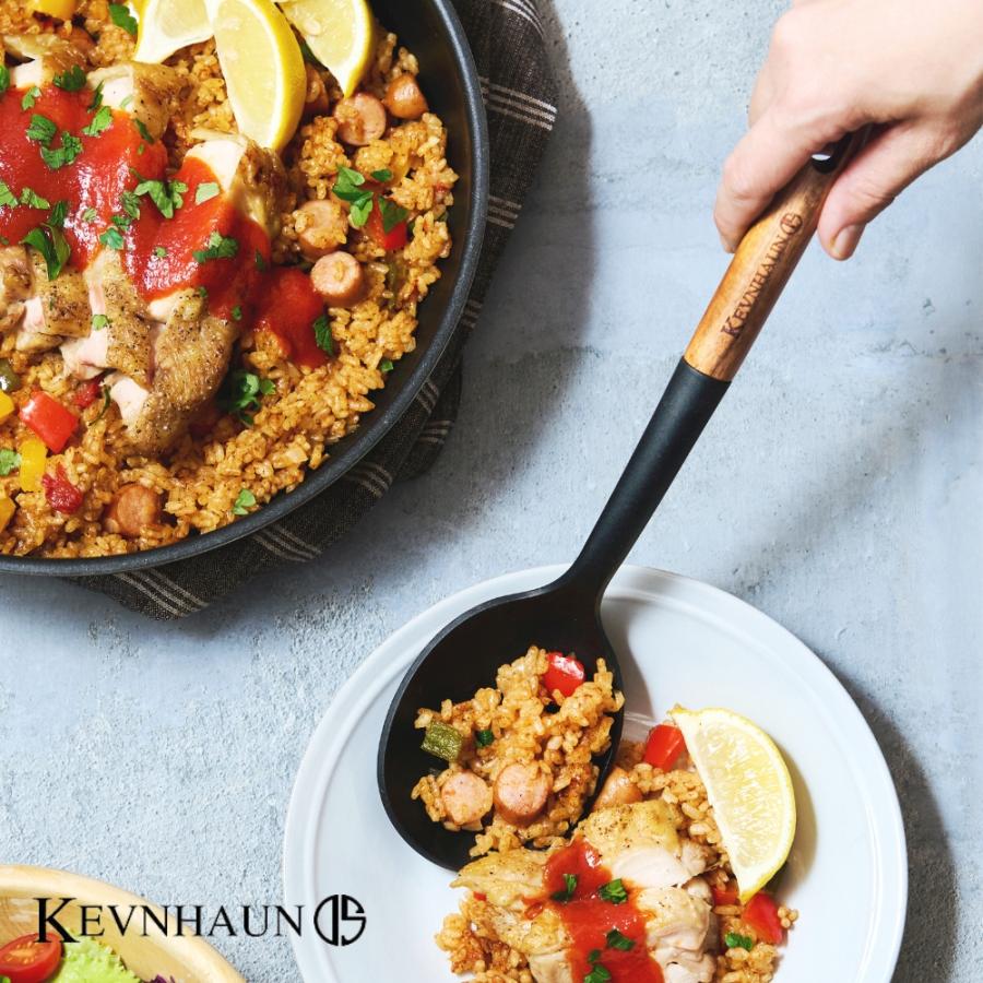 KEVNHAUN D STYLE ケヴンハウン クッキングスプーン KDS.4334 レードル おたま シリコン アカシア 天然木 おしゃれ スプーン すくいやすい ブラック キッチンツール ...