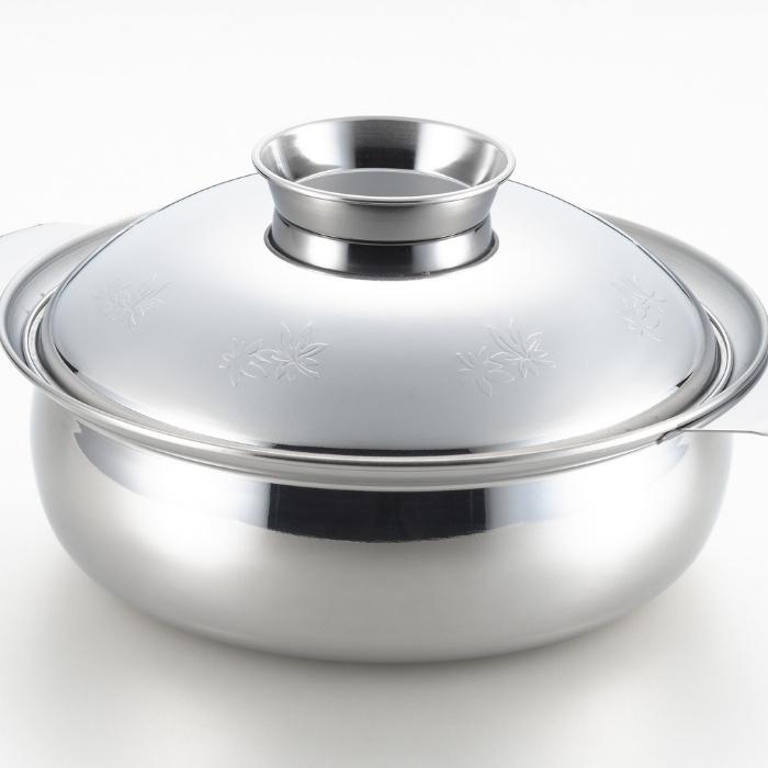 ヨシカワ 日本製 土鍋風 ステンレス鍋 27cm SJ1858 918589 IH対応 シルバー もみじ ih : 彩り空間ホームライフ館 - 通販 - Yahoo!ショッピング