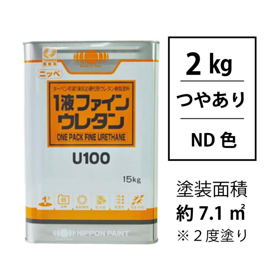 塗料 塗装 DIY 調色 1液ファインウレタンU100 つやあり ND ニッペND 2kg 日本ペイント : IROMONO - 通販 - Yahoo!ショッピング