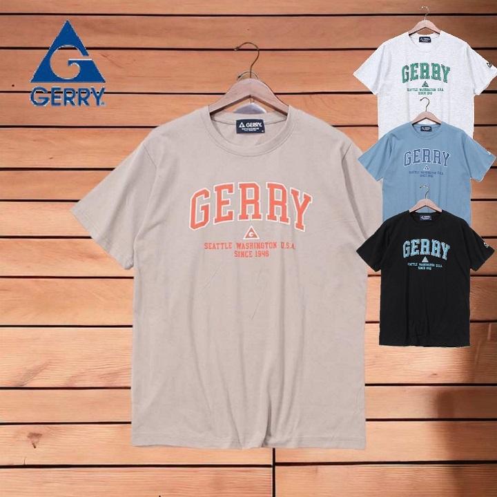 GERRY 【GERRY】 gerry ジェリー Tシャツ プリントTシャツ ロゴ刺繍 半袖 アウトドア キャンプ ストリート 綿 100 ...