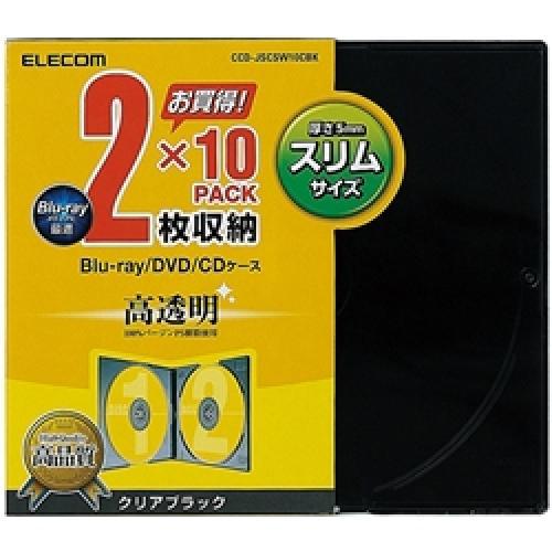 ELECOM CCD-JSCSW10CBK Blu-ray/DVD/CDスリムプラケース/2枚収納/10パック/クリアブラック : 9999-0022820 : IS-LINK - 通販 ...