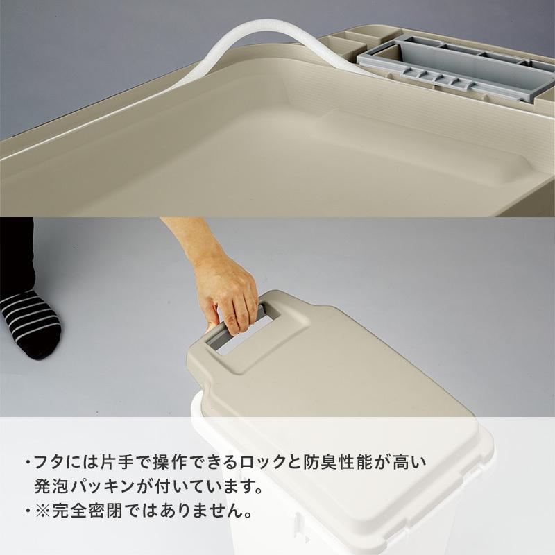 東谷 ワンハンドパッキンペール45JS ゴミ箱 おしゃれ キッチン 45リットル 47L 分別 フタ付 ダストボックス におい 漏れ防止 パッキン 北欧 シンプル ホワイト RSD-71 ...