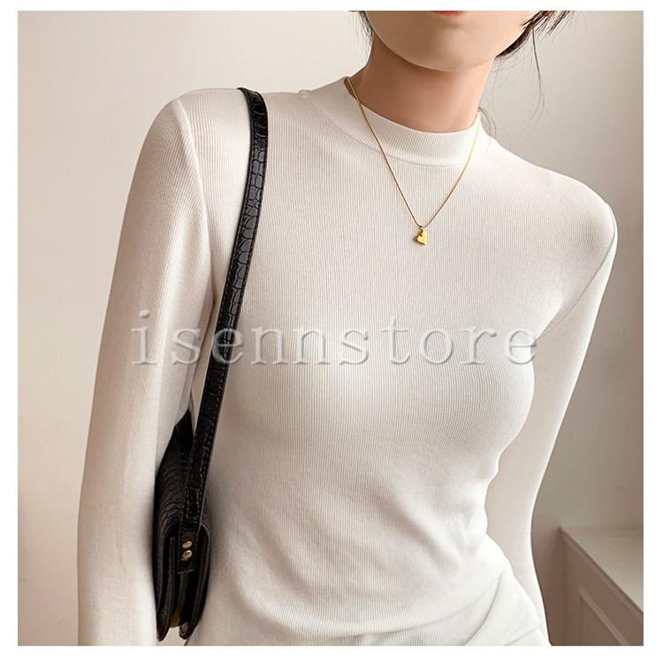 スーツ インナー カットソー 長袖 レディース トップス tシャツ スタンドネック フィット 無地 きれいめ オフィス 通勤 フォーマル 秋 ...