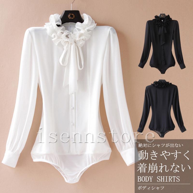 ボディブリファー シフォンブラウス フリル 立ち襟 長袖 スーツ ボディブリファー シフォンブラウス フリル 立ち襟 長袖 スーツ