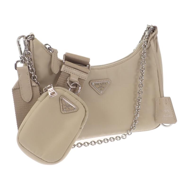 PRADA 【中古】プラダ Re-Edition 2005 Re-Nylon バッグ 1BH204_R064_F0F24 2WAYバッグ ショルダーバッグ ベージュ レディース【ABランク ...