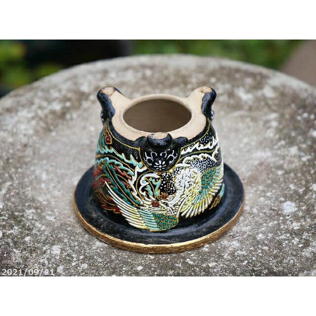 京楽焼 植木鉢 愛楽園製 富貴蘭鉢 「鳳凰紋」 3.5号 (現品No 京楽焼 植木鉢 愛楽園製 富貴蘭鉢 「鳳凰紋」 3.5号 (現品No
