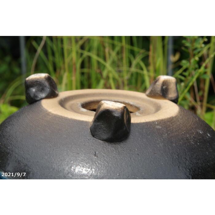 現品No.7495】信楽焼 植木鉢 陶器 青ガラス足付 6号(外径19.0cm 現品No.7495】信楽焼 植木鉢 陶器 青ガラス足付 6号(外径19.0cm