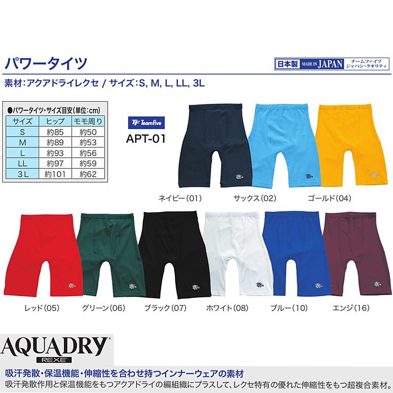 チームファイブ TeamFive パワータイツ (APT-01) バスケ バスケットボール タイツ スポーツタイツ インナーパンツ アンダーウェア プラクティス 練習着 吸汗発散 : イシダ ...