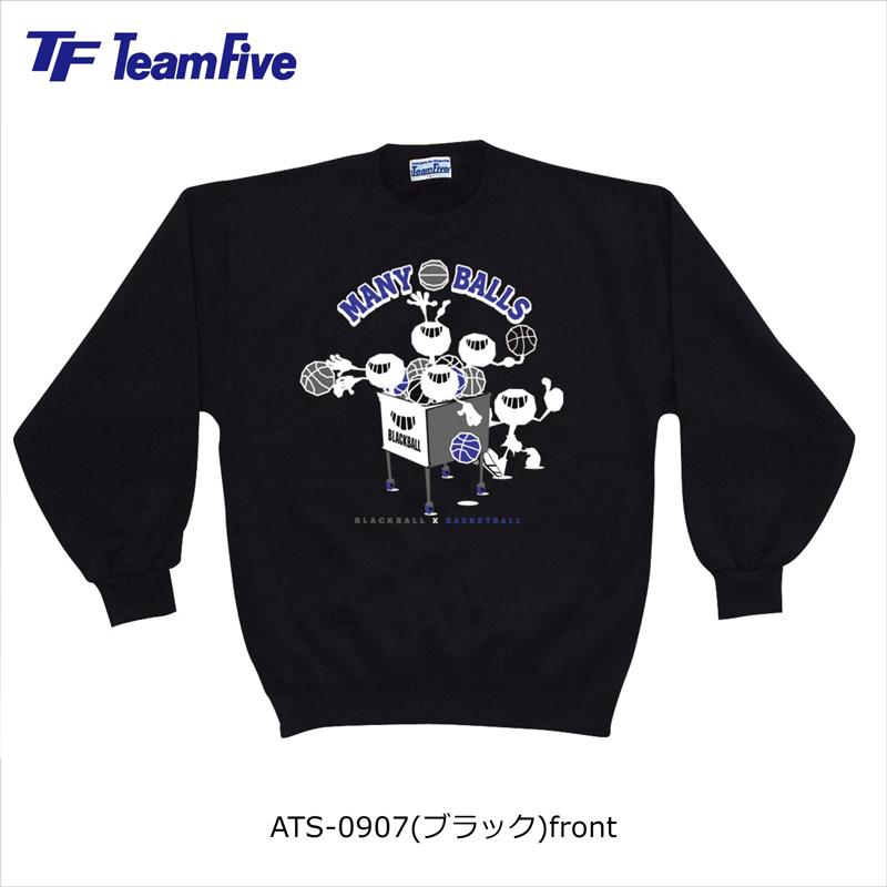 TeamFive チームファイブ トレーナー「メニー・ボールズ!」 ブラック SSS〜3Lサイズ (ATS-0907) バスケ バスケット 練習 長袖 トレーニングウェア スウェッ : イシダ ...