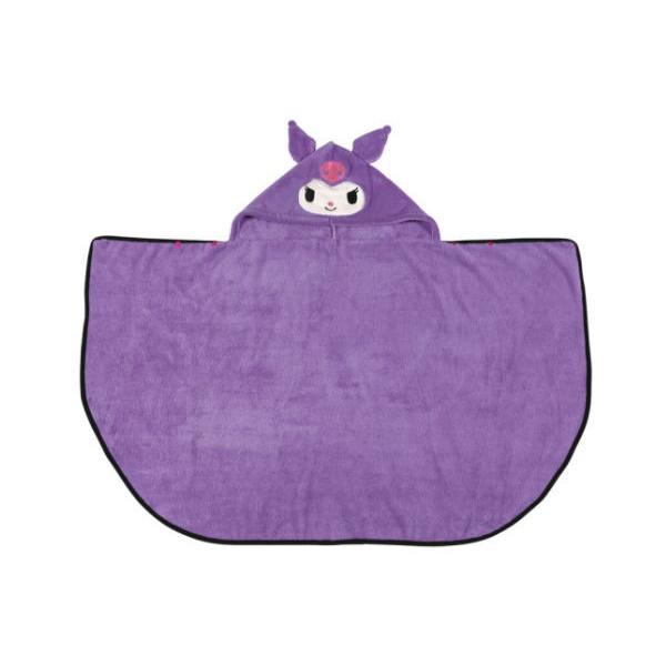 スケ591013 【サンリオキャラクターズ】吸水速乾フード付きバスポンチョ【クロミ】【くろみ】【タオル】【たおる】【バスタオル】【ポンチョ ...