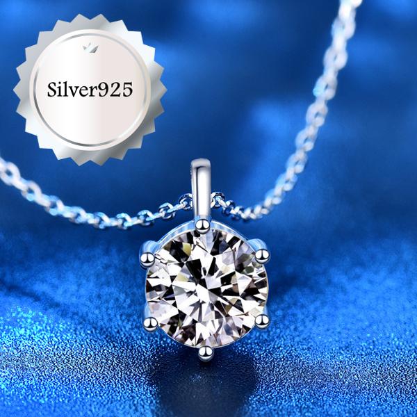 ネックレス モアサナイト モアッサン石 1ct 6本爪 Silver925 シンプル : ISHIIKISHO - 通販 - Yahoo!ショッピング