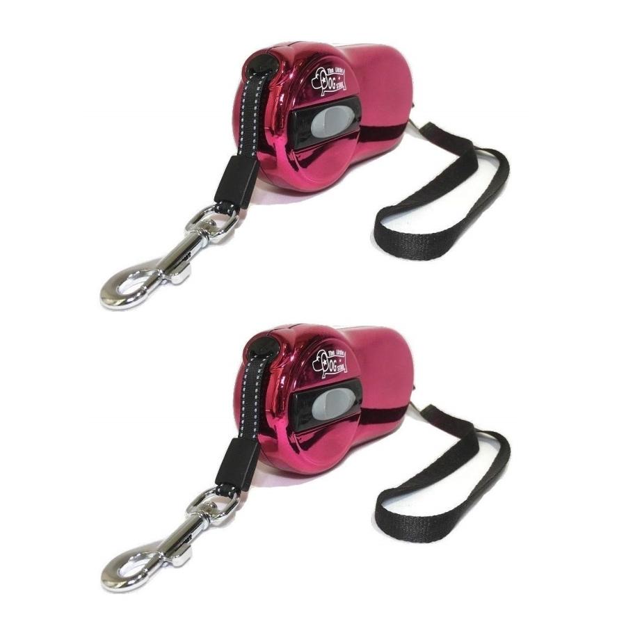 (The Little Dog Star) 犬用リード 小型犬向け (7kg以下推奨) 伸縮リード テープ式 (2m) 軽量 コンパクト 光 ...