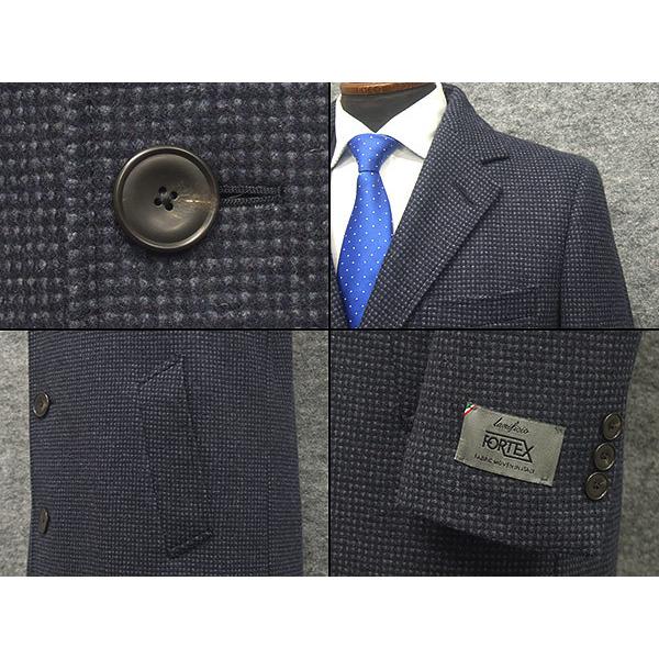 シングルチェスターコート イタリー生地[FORTEX] 紺系/ドット風