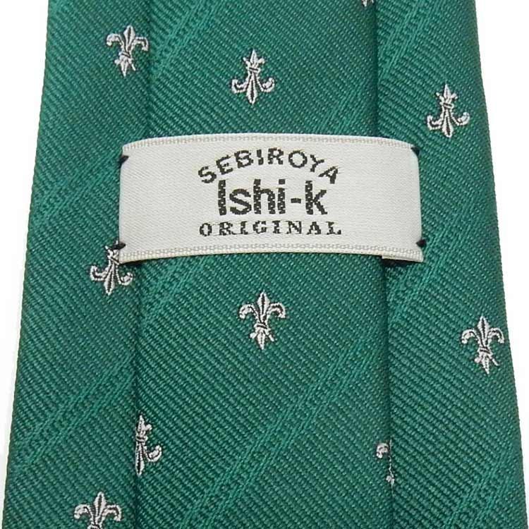 日本製ネクタイ ポケットチーフ付 クレストタイ（ユリの紋章） 緑×銀 洗濯機OK 甲州織 メール便OK NAP10-GR : ズボン屋 石k ...