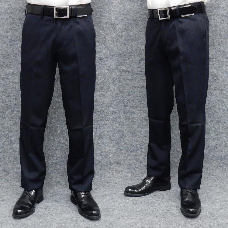春夏 スリムノータック スラックス 濃紺/シャドーストライプ ウォッシャブル ビジネスパンツ 76cm-97cm OS1316-2 : ズボン ...