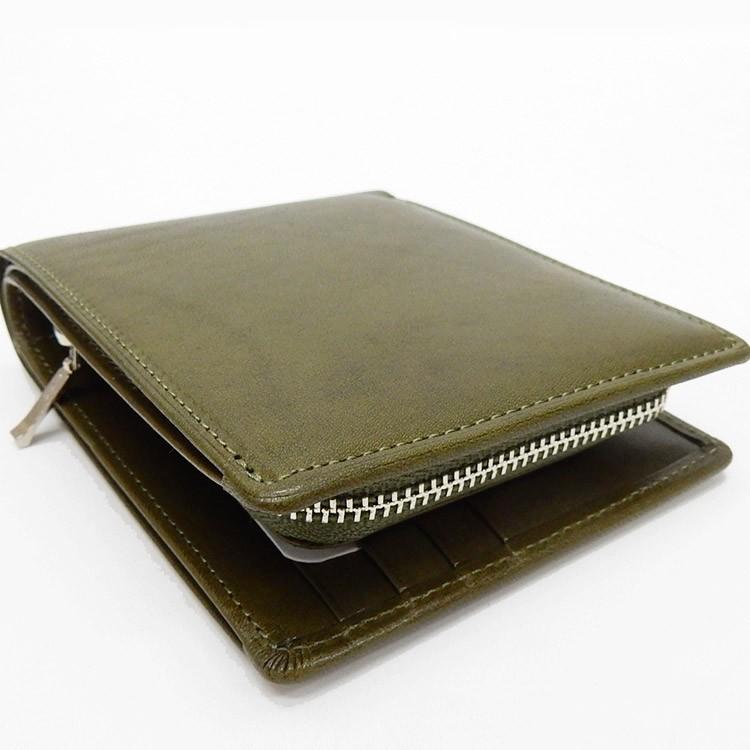 栃木レザー 牛革 二つ折り財布 小銭入れ付 緑系 日本製 tcg3361-GN : tcg3361-gn : ズボン屋 石k - 通販 ...