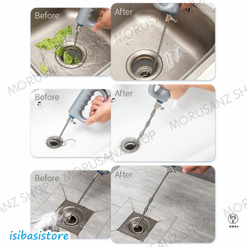 ワイヤー式パイプクリーナー 15m/10m/7m/5m/4m/3m 回転式 ワイヤー ブラシ 排水口 詰まり解消 つまりトイレ 風呂 便所 台所 修理 強力 大掃除 洗浄 ...